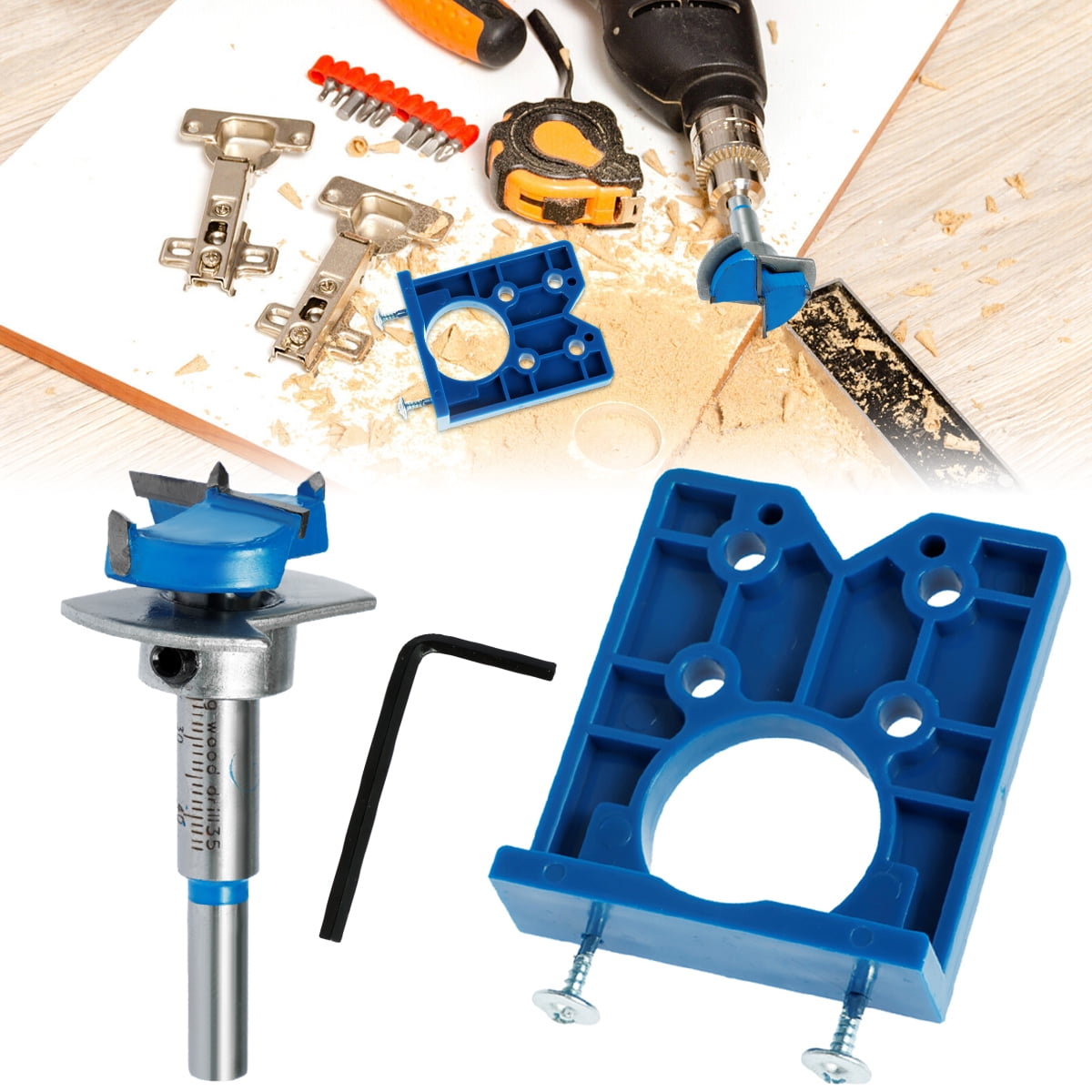 Adifare Concealed Hinge Hole Jig 35mm/1.4inch Professional Hinge ...