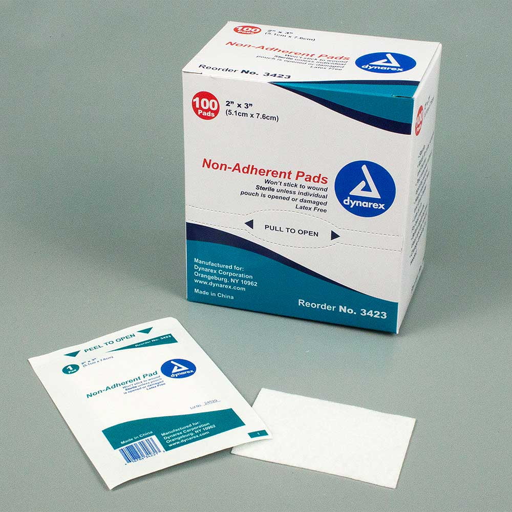 Dynarex Non-Adherent Pads Sterile 3" x 8" - (50/Pack) - Walmart.com
