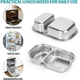 Flantor 3 Pack Stainless Steel Snack Containers, 2 Compartment Metal ...