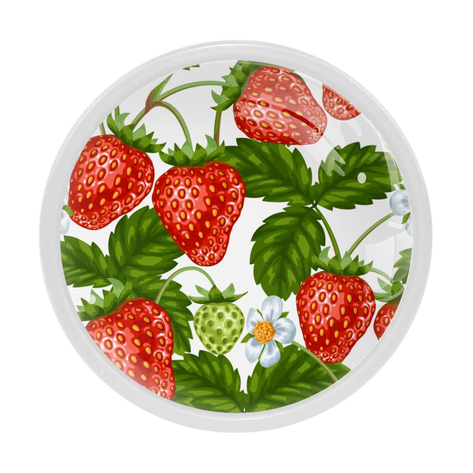 4 Pcs Strawberry Knobs for Kitchen Cabinet Cupboard Dresser Bookcase ...