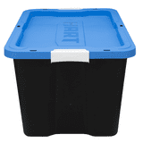 HART 27 Gallon Heavy Duty Latching Plastic Storage Bin Container, Black ...