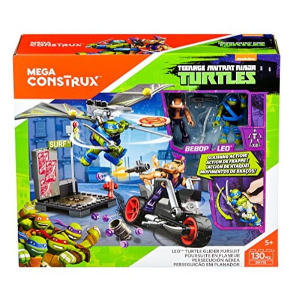 Mega Construx Teenage Mutant Ninja Turtles Leo Turtle Glider Pursuit ...