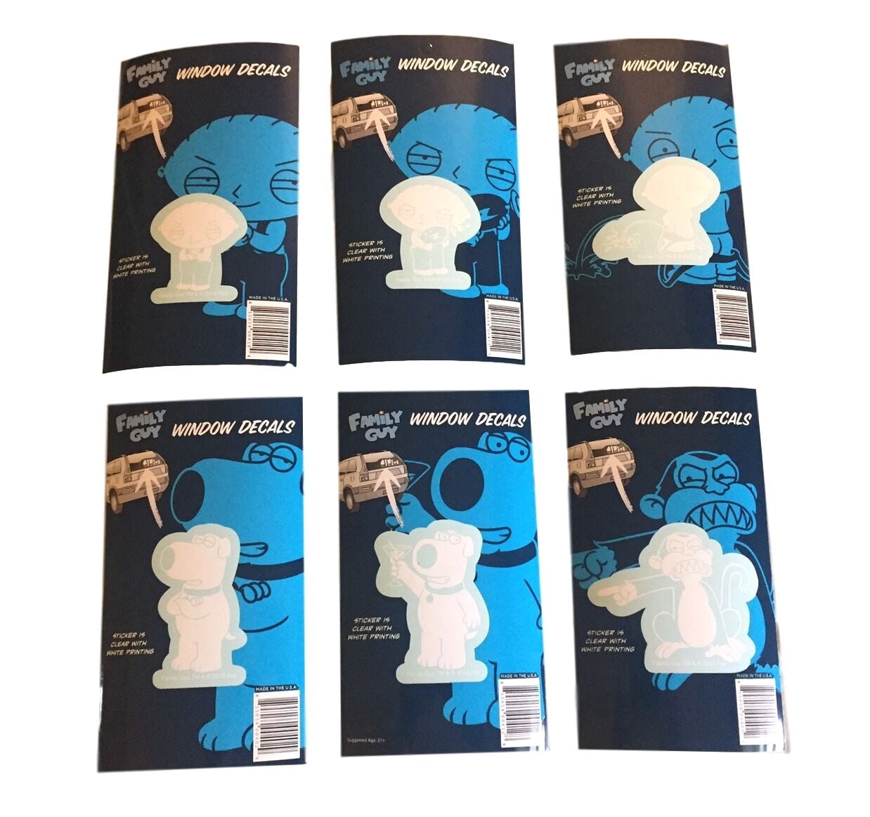 Family Guy Car Truck Decals Cast Set of 6 Window Decals - Walmart.com