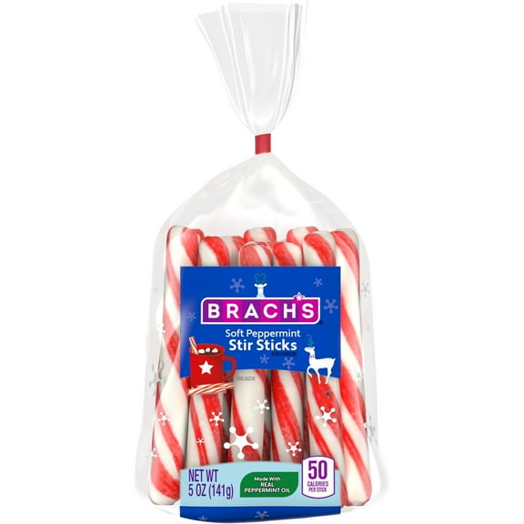 Brach's Soft Peppermint Sticks, 5 oz Holiday Stir Candy - Walmart.com