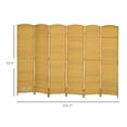 Room Divider 6 Panel 6' Tall, Freestanding Wood Screen - Privacy ...