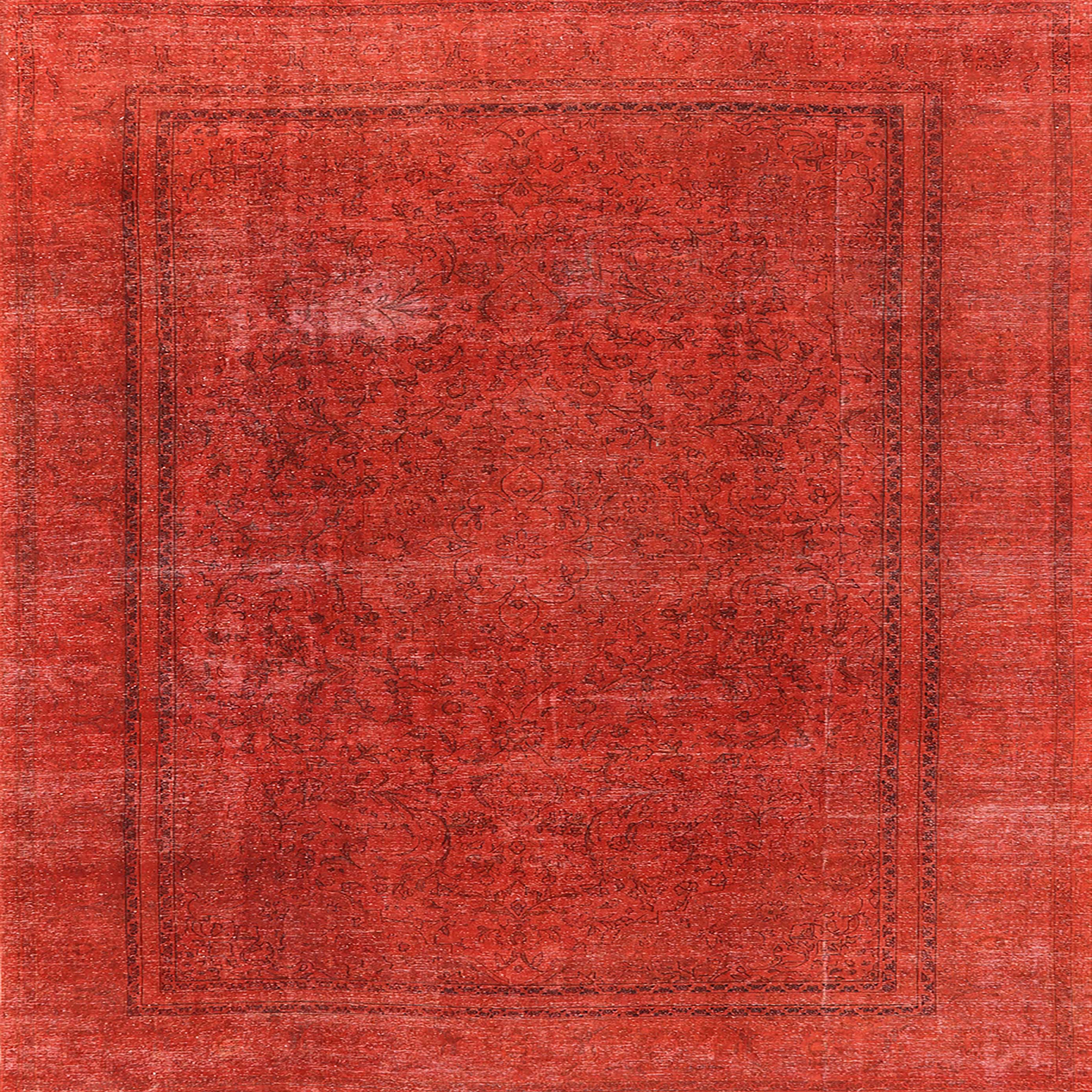 Ahgly Company Indoor Square Mid-Century Modern Red Oriental Area Rugs ...