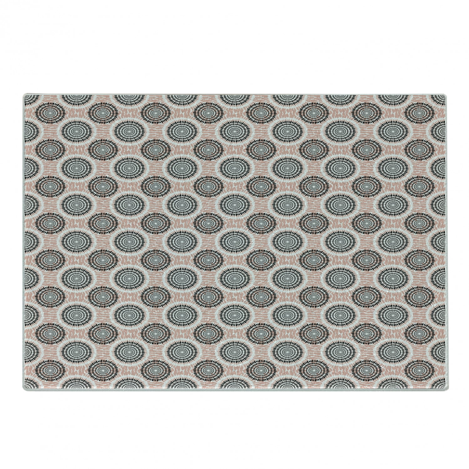 Peach Cutting Board, Symmetrical Circular Shapes Pattern Abstract ...
