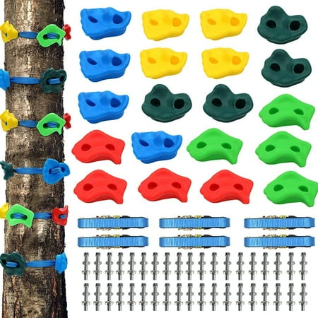 HTAIGUO 20 Rock Climbing Holds and 6 Ratchet Strap for Kids/Adult ...