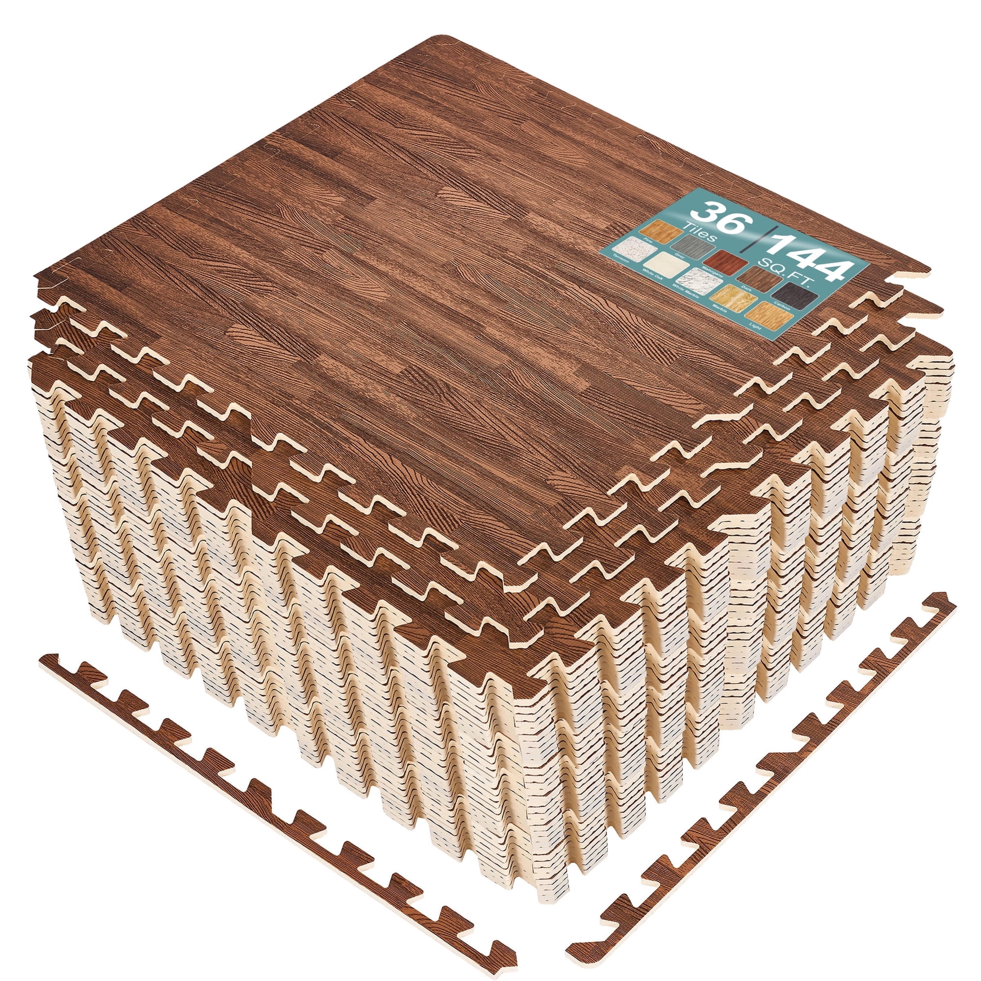 Click here for Sorbus 144 Sq. Ft. Brown Wood Grain Foam Interlock... prices