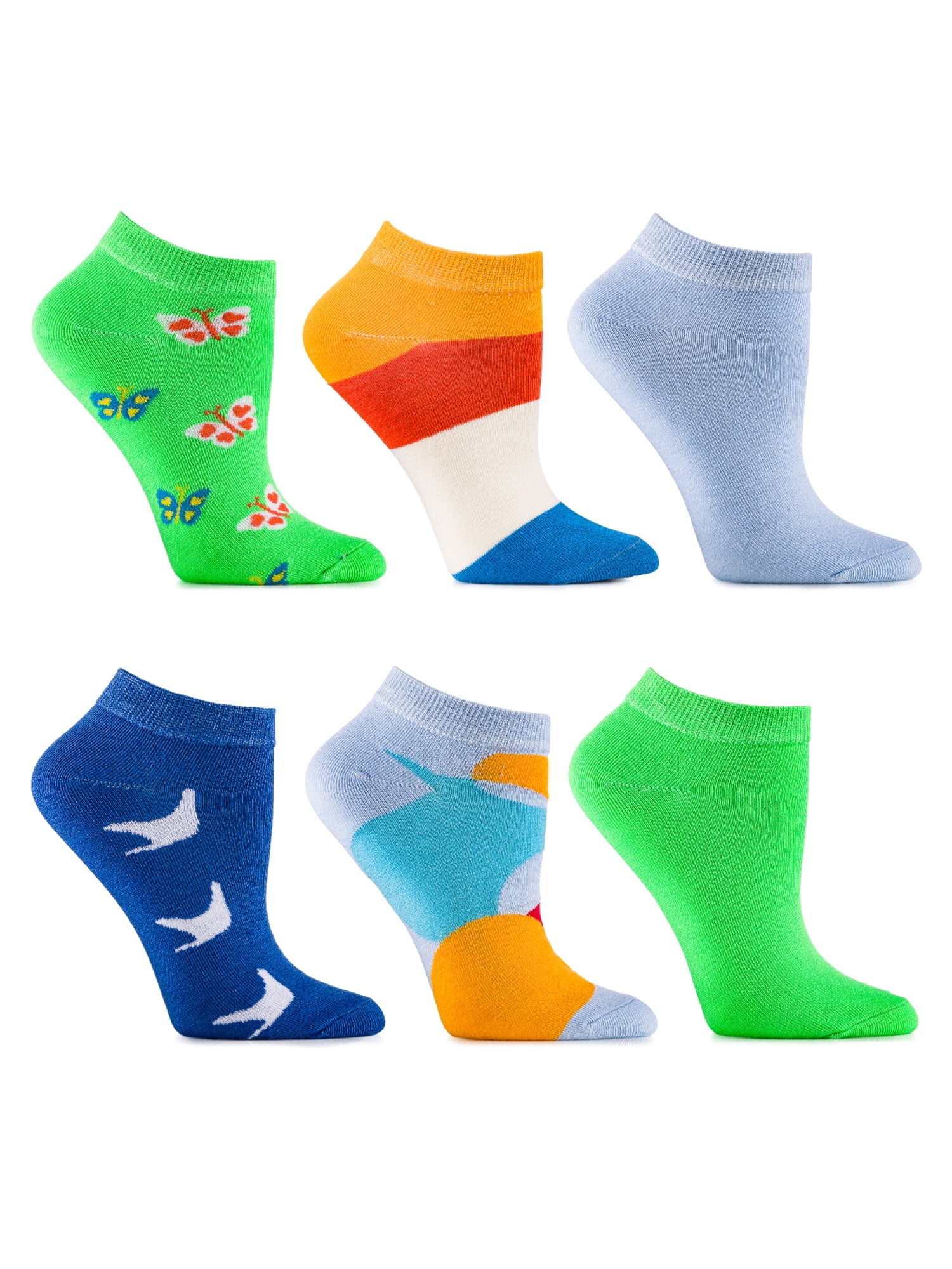 Coral Flush Ankle Socks 6 Pack - Walmart.com