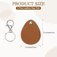 6pcs Leather Key Fob, PU Car Keychain Blanks Holder with Rings for ID ...