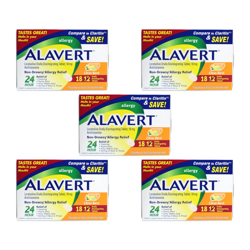 Alavert Quick Dissolving Non-Drowsy Allergy Relief Tabs Citrus Burst 18 ...