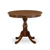 FurniFact 36 Inch Round Wood Dining Table in Walnut – Solid Pedestal ...