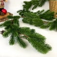 Artificial Norfolk Garland with Built-In Lights | 75-Inch Green Plastic ...