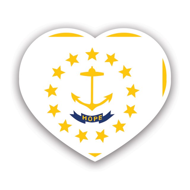 Rhode Island Heart Sticker Decal - Self Adhesive Vinyl - Weatherproof ...
