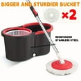 Set of 2 Microfiber Spin Mops with a Bucket And Dual Mop Heads ...