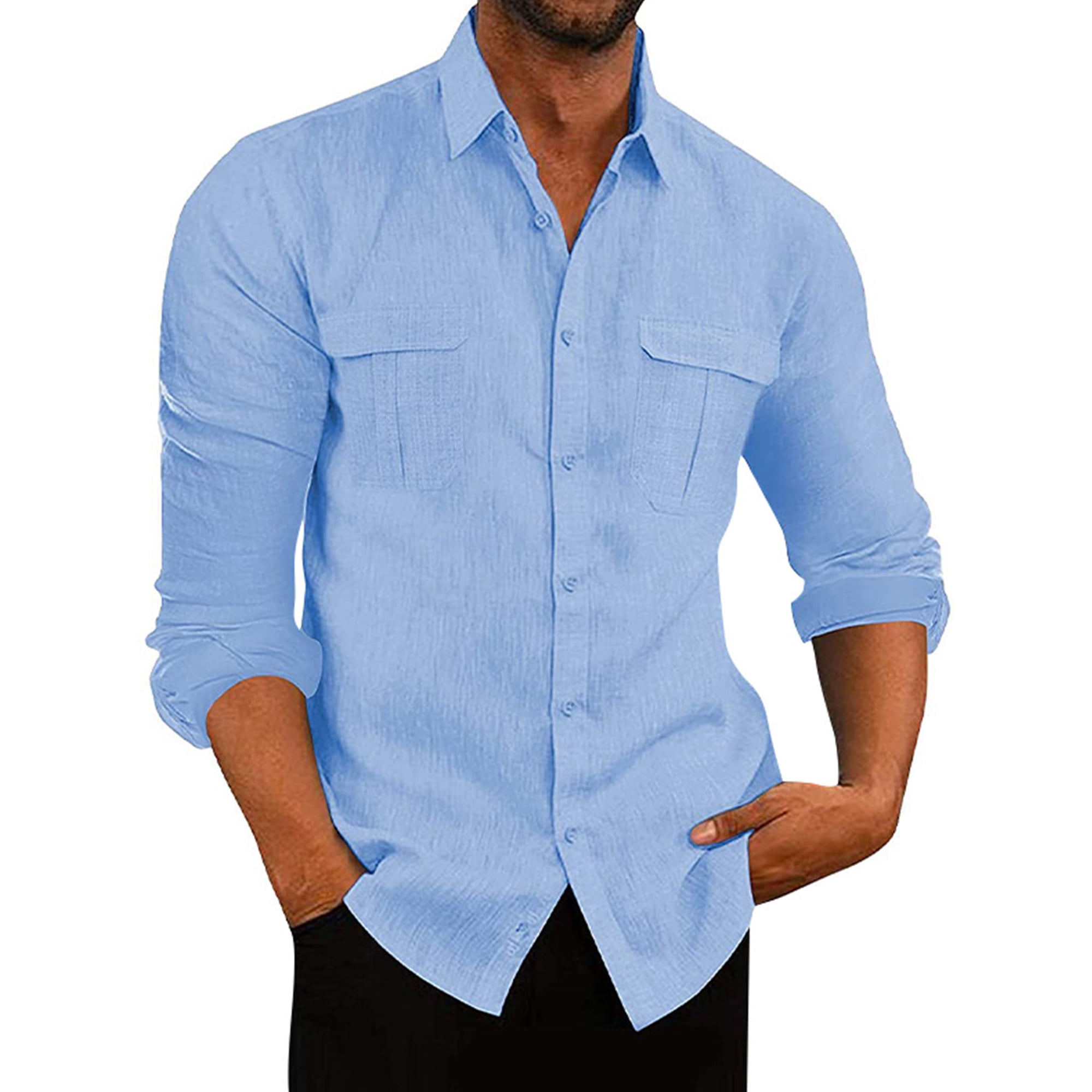 Click here for Avamo Mens Tops Long Sleeve T-Shirt Lapel Neck T S... prices