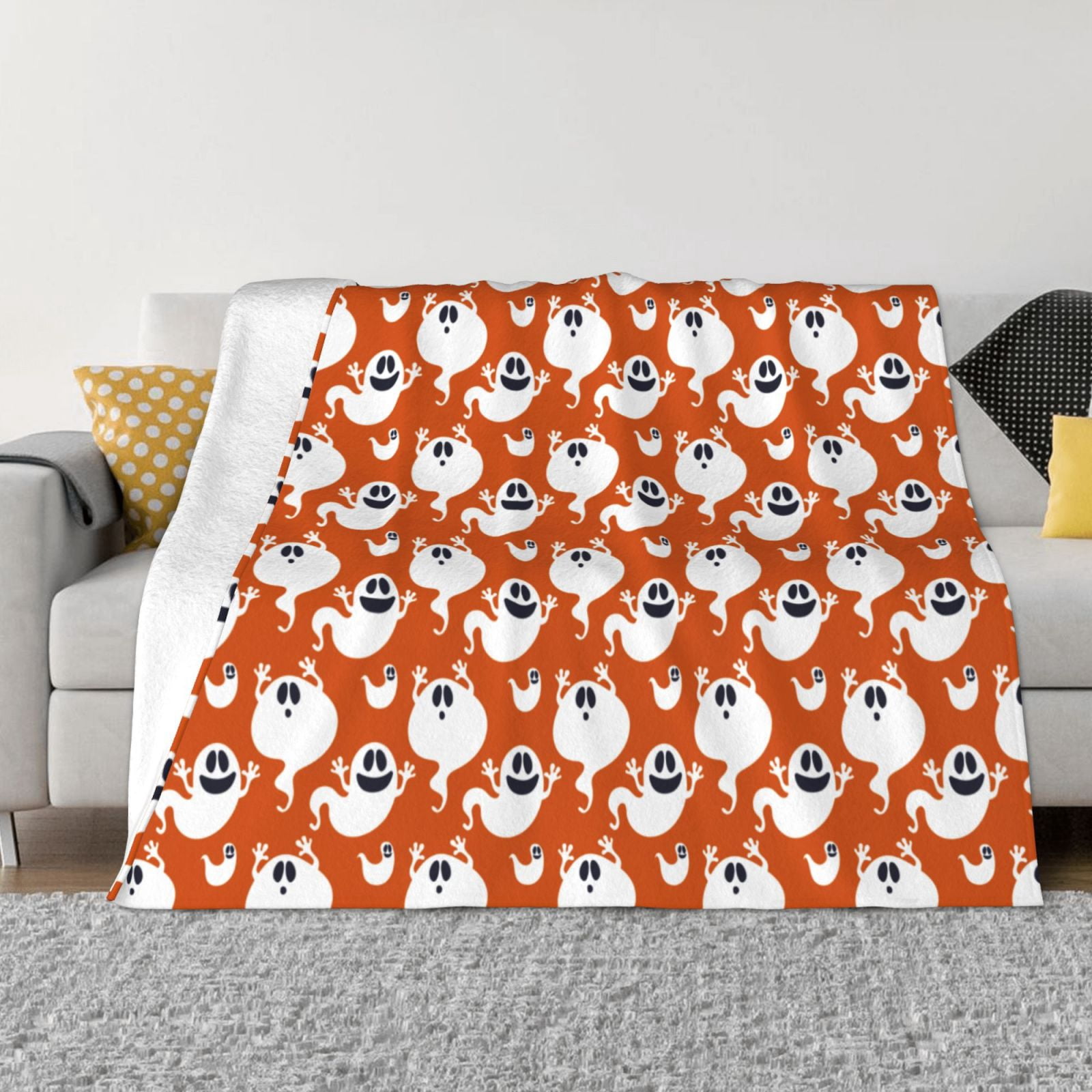 XMXT Throw Blanket, Cartoon Cute Ghost Machine Washable Blankets for ...