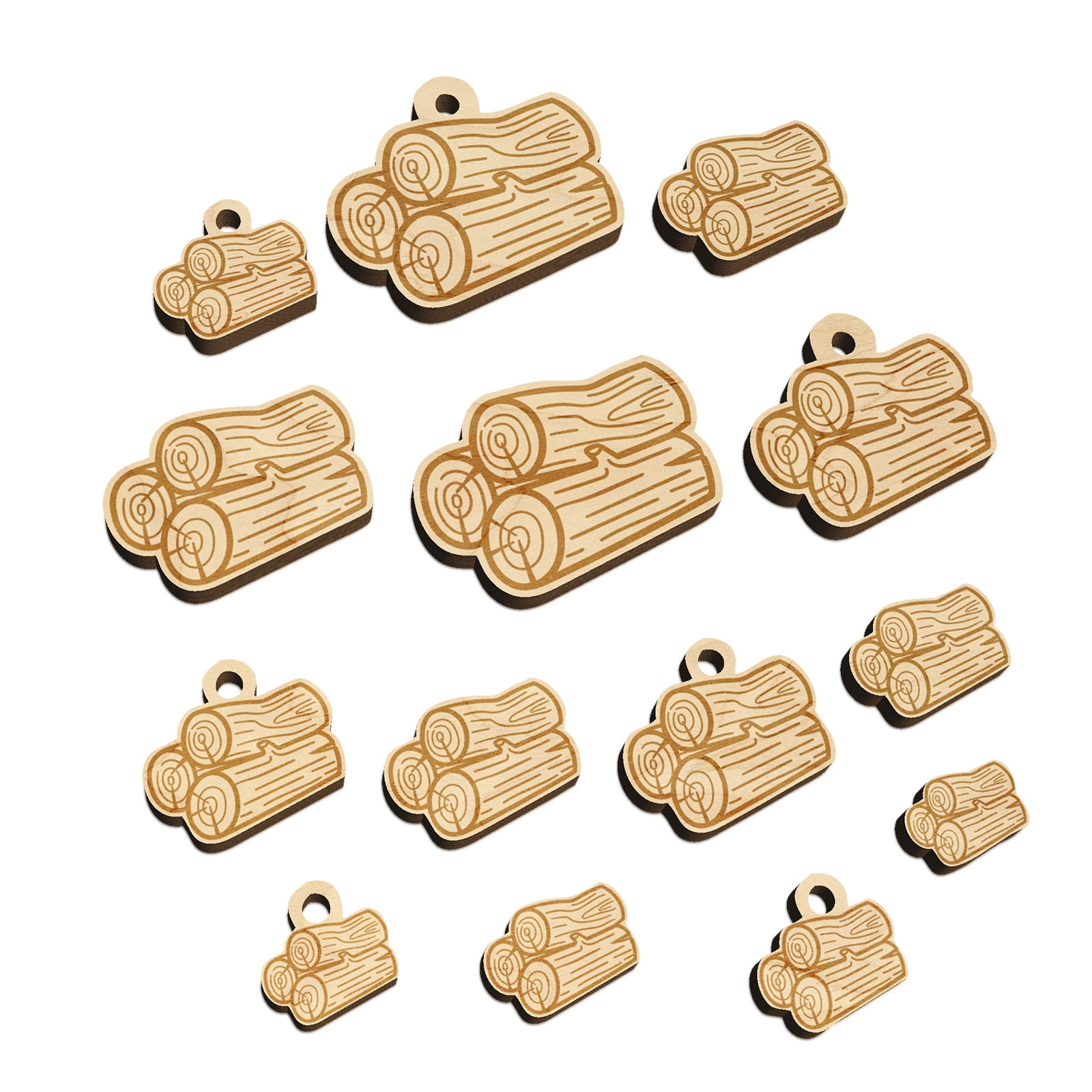 Stack of Logs Firewood Wood Mini Charms Shapes DIY Craft Jewelry - No ...