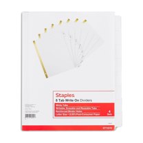 Staples Big Tab Blank Paper Dividers 8-Tab Multicolor 4/Pack (13517/ ...