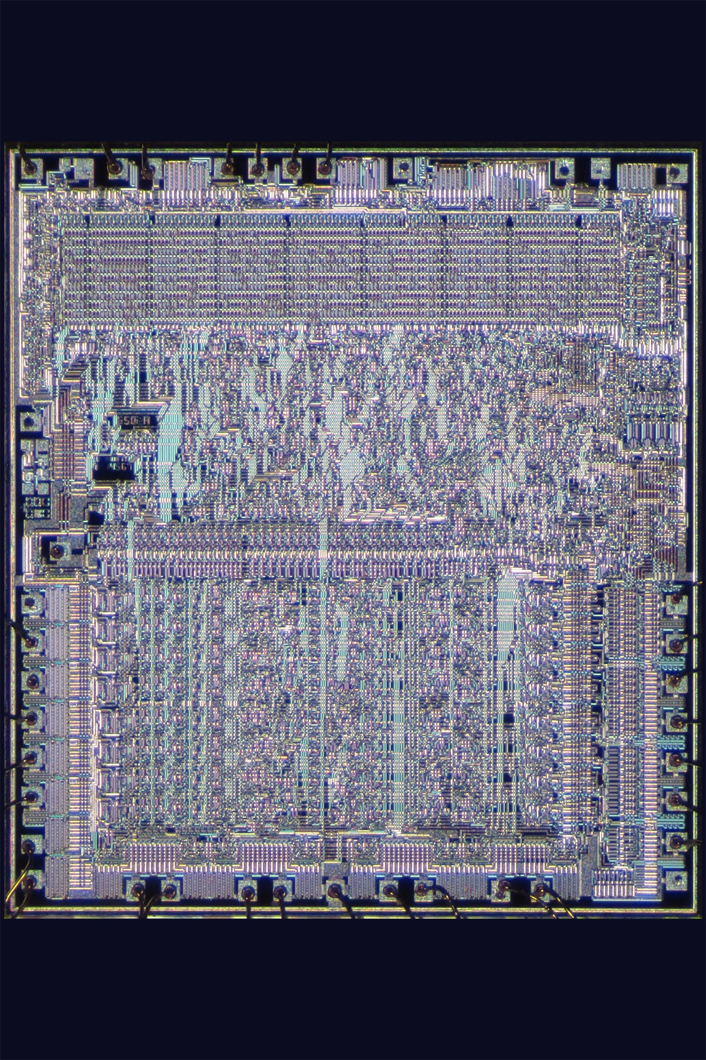 24x36 gallery poster, Die photograph of a MOS 6502, an early 1970s ...