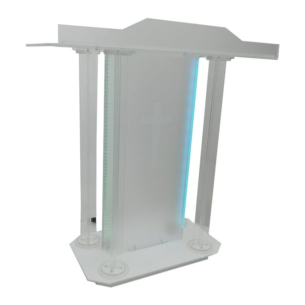 INTBUYING Church Podium Acrylic Clear Speech Lectern Pulpit with LED ...