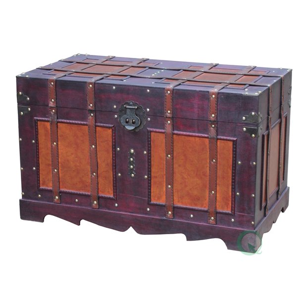 Vintiquewise Antique Style Steamer Trunk - Walmart.com