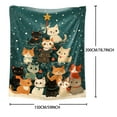 1pc Whisker Wonders Christmas Cat Tree Flannel Throw Blanket ...