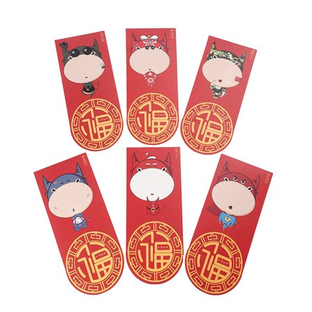 Unilife 6pcs/set Cute Cartoon Cattle Spring Festival Lucky Money Red ...