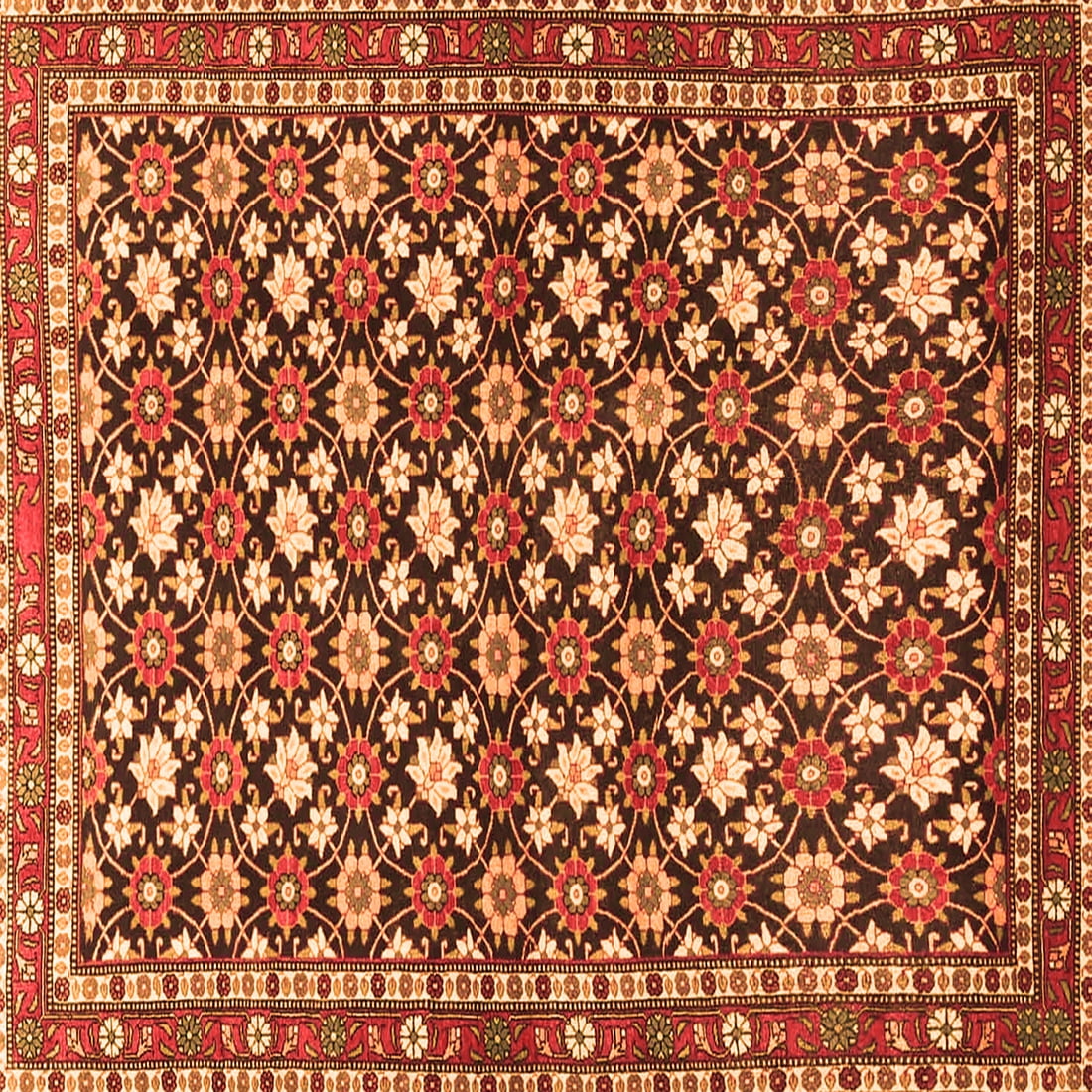 Ahgly Company Indoor Square Persian Orange Traditional Area Rugs, 5 ...