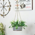 Cheungs Round Galvanized Metal Rope Hanging Metal Planter - Small ...