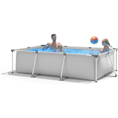 Swimming Pool, 3M x 2M x 0.8M Above Ground Rectangular Steel Frame Pool ...
