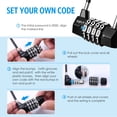 Combination Padlock, Long Shackle Code Resettable Combination Locks for ...