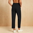 ATOYSOY Elastic Drawstring Waist Cropped Pants For Women Solid Color ...