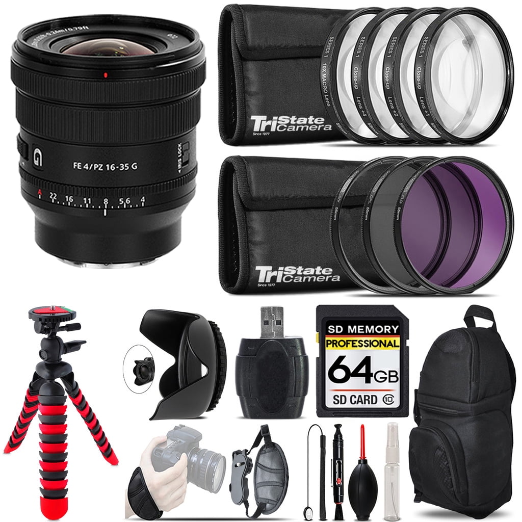 Sony FE PZ 16-35mm f/4 G Lens + Macro Filter Kit & More - 64GB ...