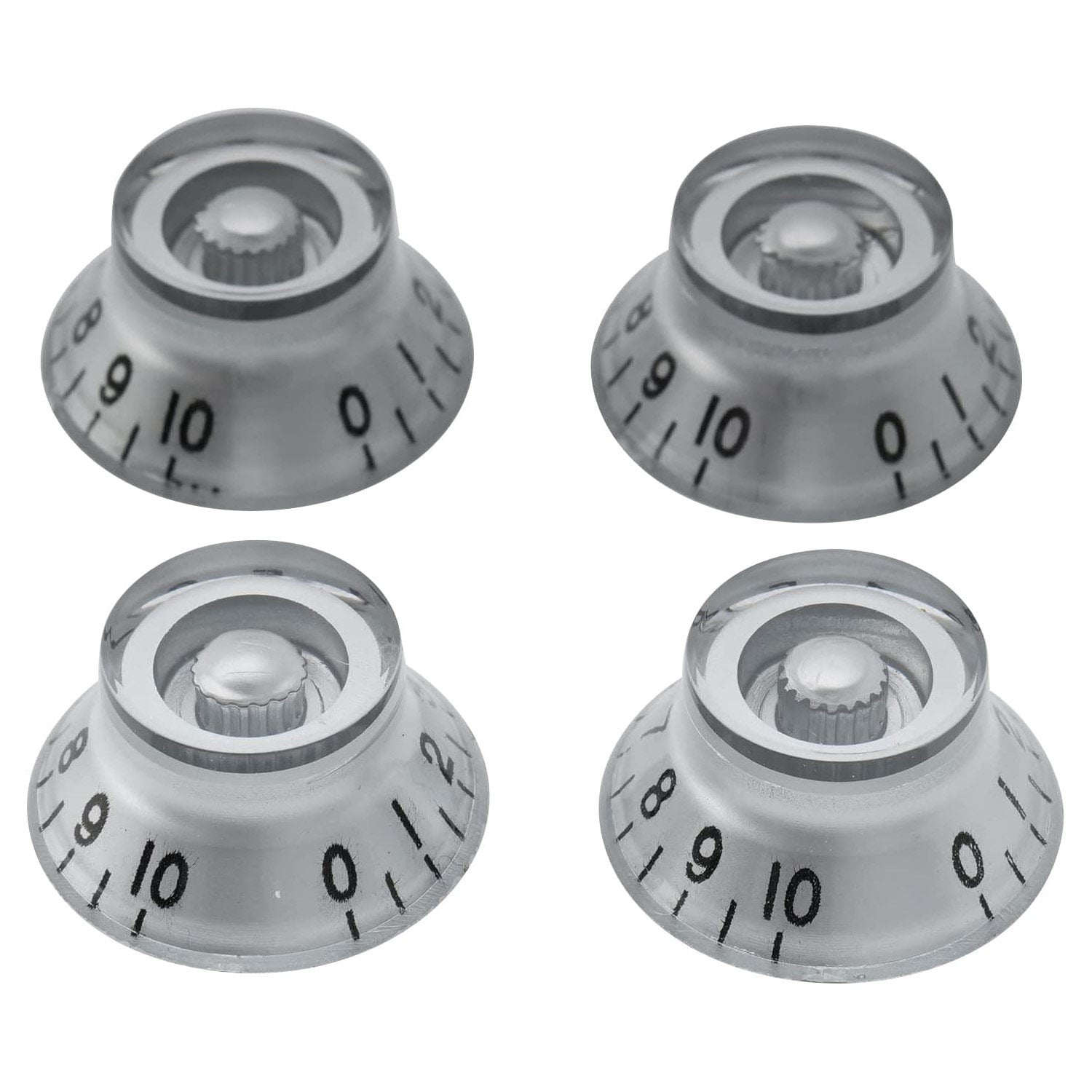 4 Silver LP Electric Guitar Speed Knobs Volume Tone Les Paul Top Hat ...