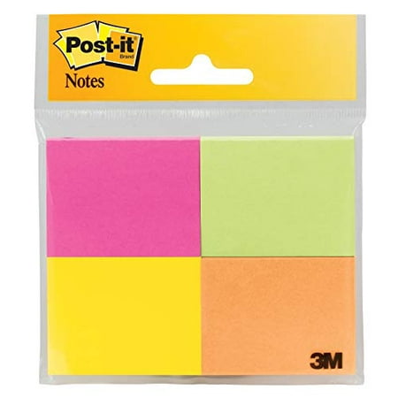 Post-it Notes, 1 3/8" x 1 7/8", Electric Glow Collection, 4 Pads/Pack ...
