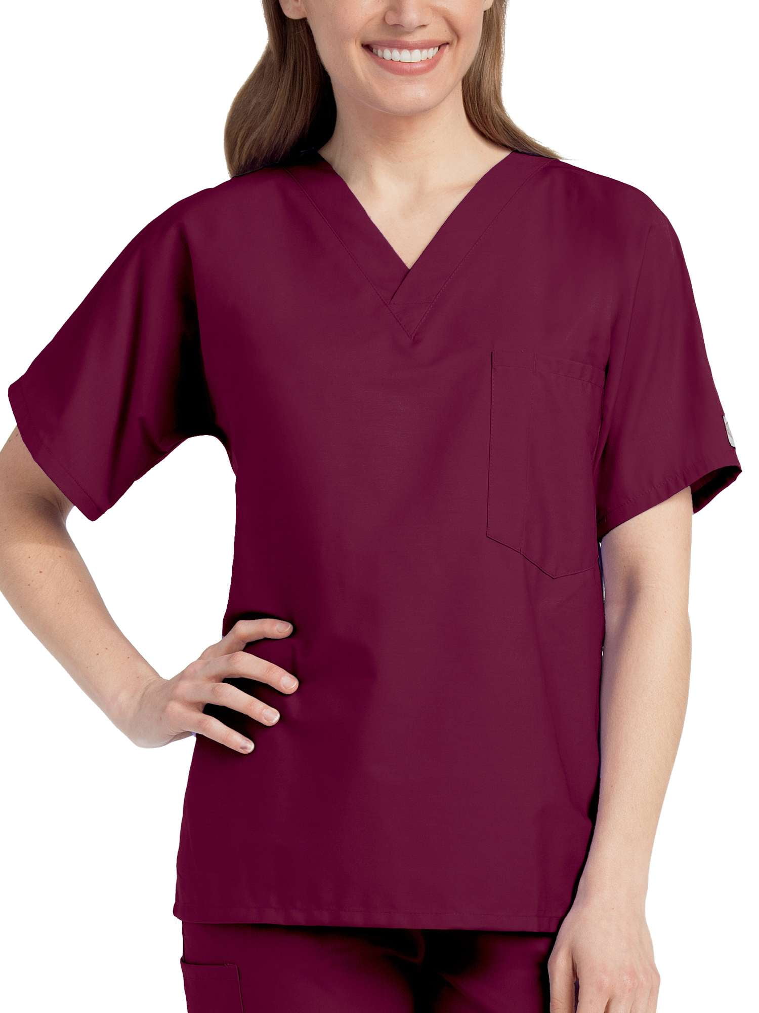 ScrubZone by Landau Unisex V-Neck Scrub Top, Style 71221 - Walmart.com