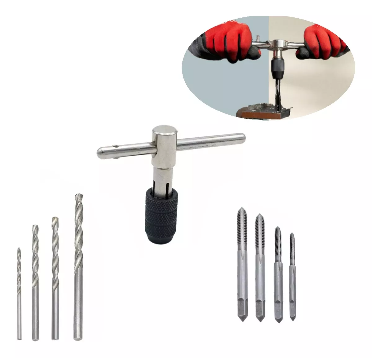 Kit Machuelo M3 - M6 Broca 2.5 - 5 Hss Maneral Roscador 9pzs | Walmart ...