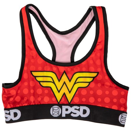 DC Comics Wonder Woman Symbol Microfiber Blend Sports Bra-Large ...