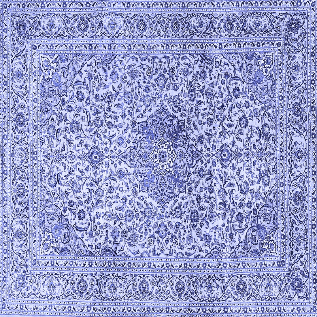 Ahgly Company Indoor Square Medallion Blue Traditional Area Rugs, 6 ...