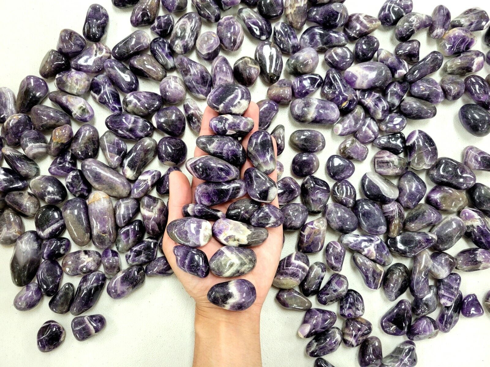 Tumbled Dark Amethyst Crystals from South Africa Natural Healing Stones Bulk - Walmart.com