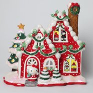 13.5" White Gingerbread House - LED Battery/Timer - Walmart.com