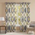 Abstract Art Sheer Curtains 90 Inch Long 2 Panels, Modern Diamond ...