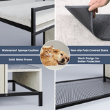 BOSSIN Pet Window Perch with Stairs, Large Pet Bunk Bed with Storage ...