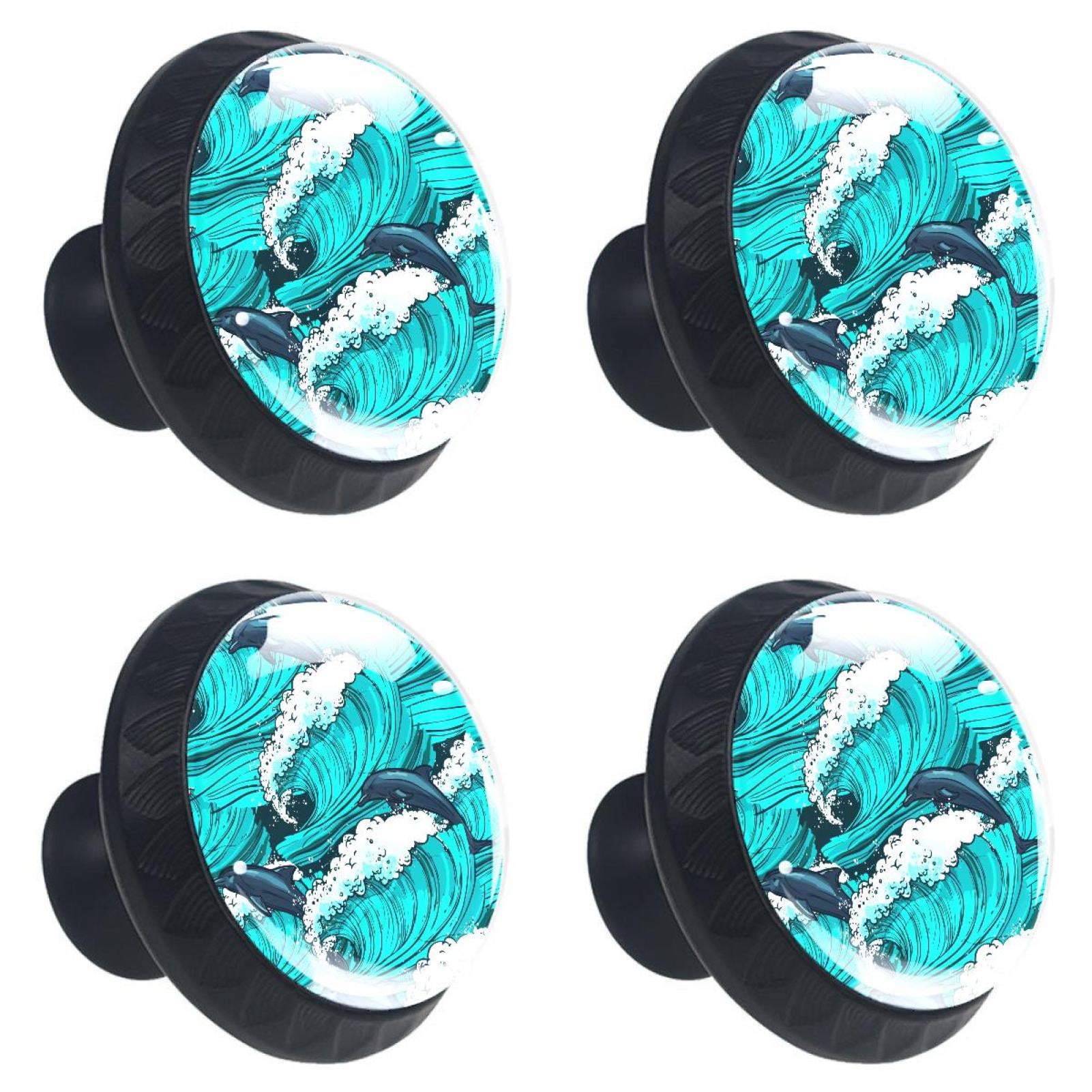 4 Pcs Sea Turquoise Dolphin Knobs for Kitchen Cabinet Cupboard Dresser ...