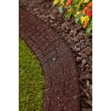 GroundSmart Curb Landscape Edging, 4' Brown Rubber Garden Border, 4 ...