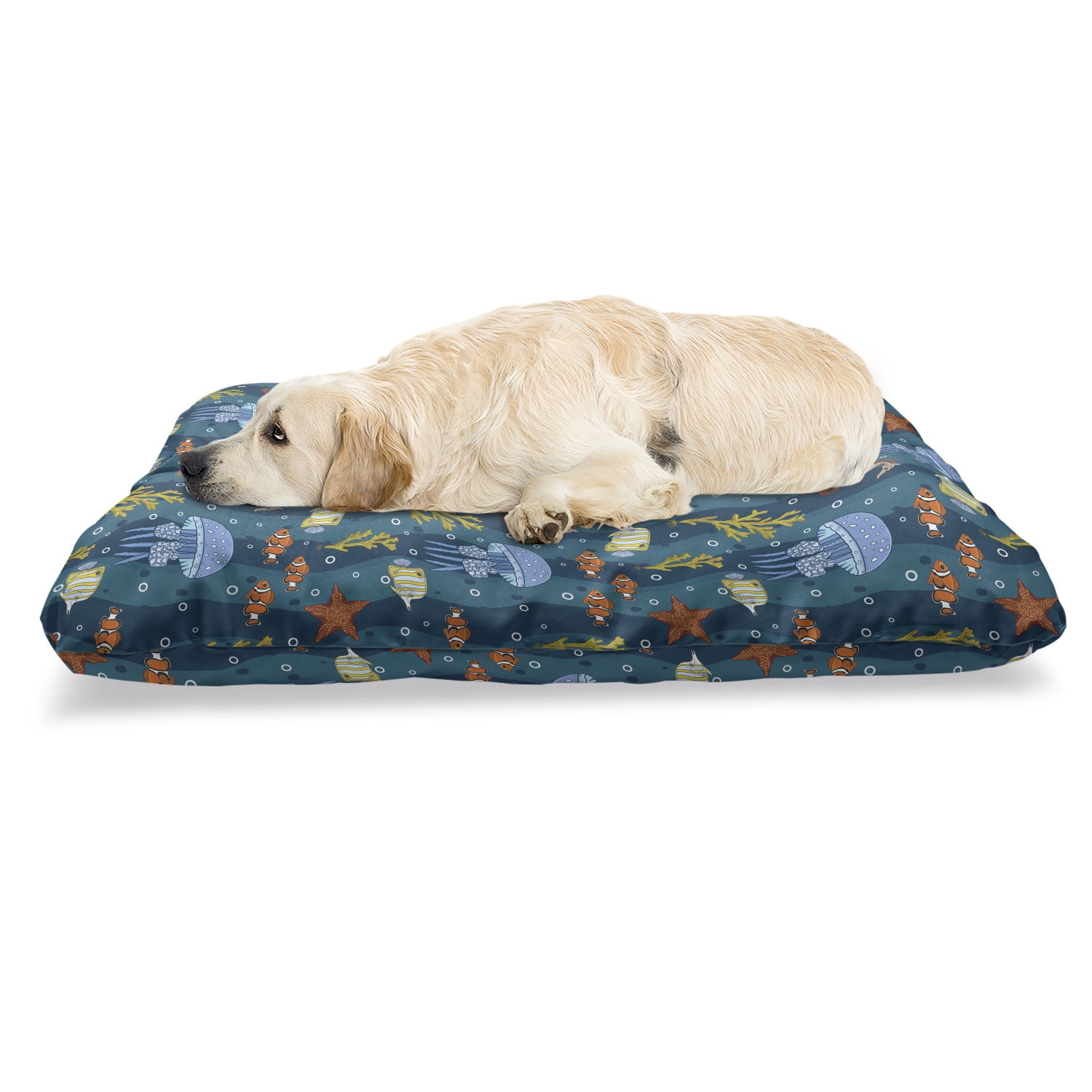 Underwater Pet Bed, Deep Sea Animals Jellyfish Anemone Fish Seahorse ...