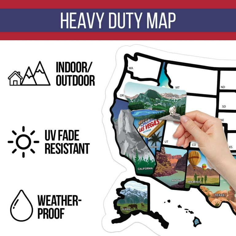 United States Puzzle RV State Sticker Travel Map - 11x17 UV Protected ...