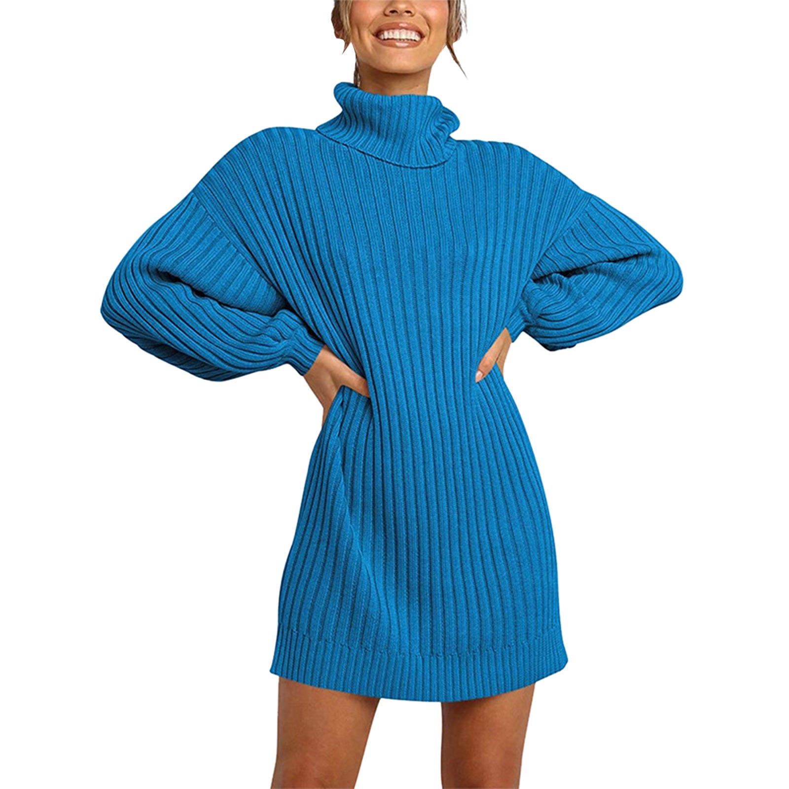 Click here for Peaskjp Women Oversized Sweater Dress Turtleneck B... prices